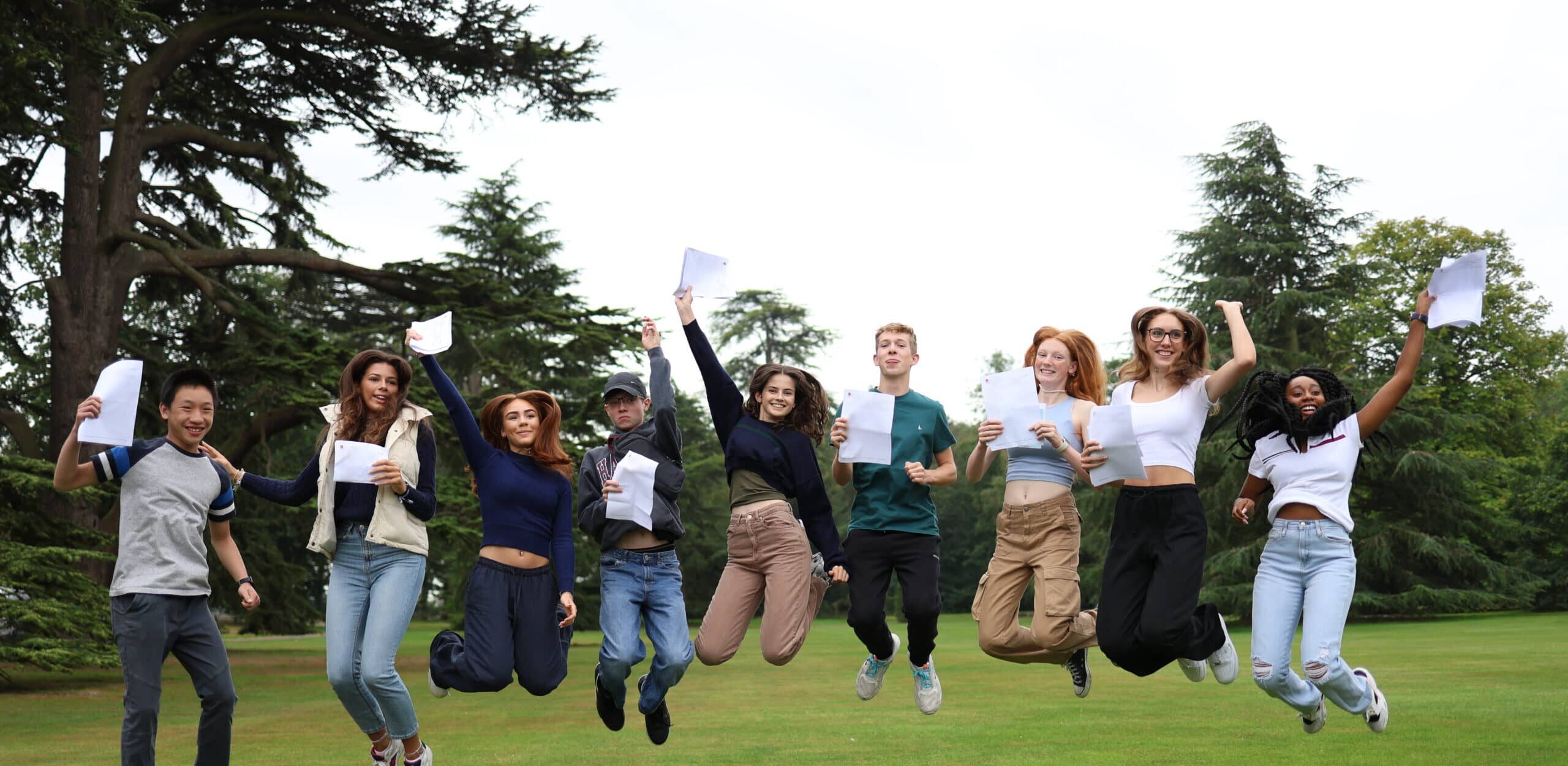 Year 11 students celebrate GCSE Results - New Hall School